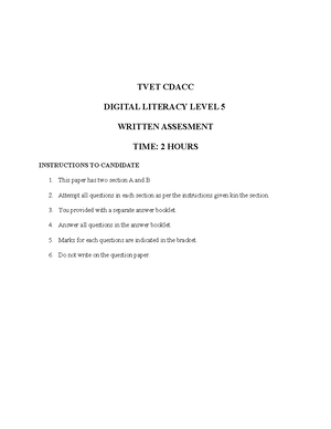 Curriculum ICT Technician Level 5-1 - TVET CURRICULUM DEVELOPMENT ...