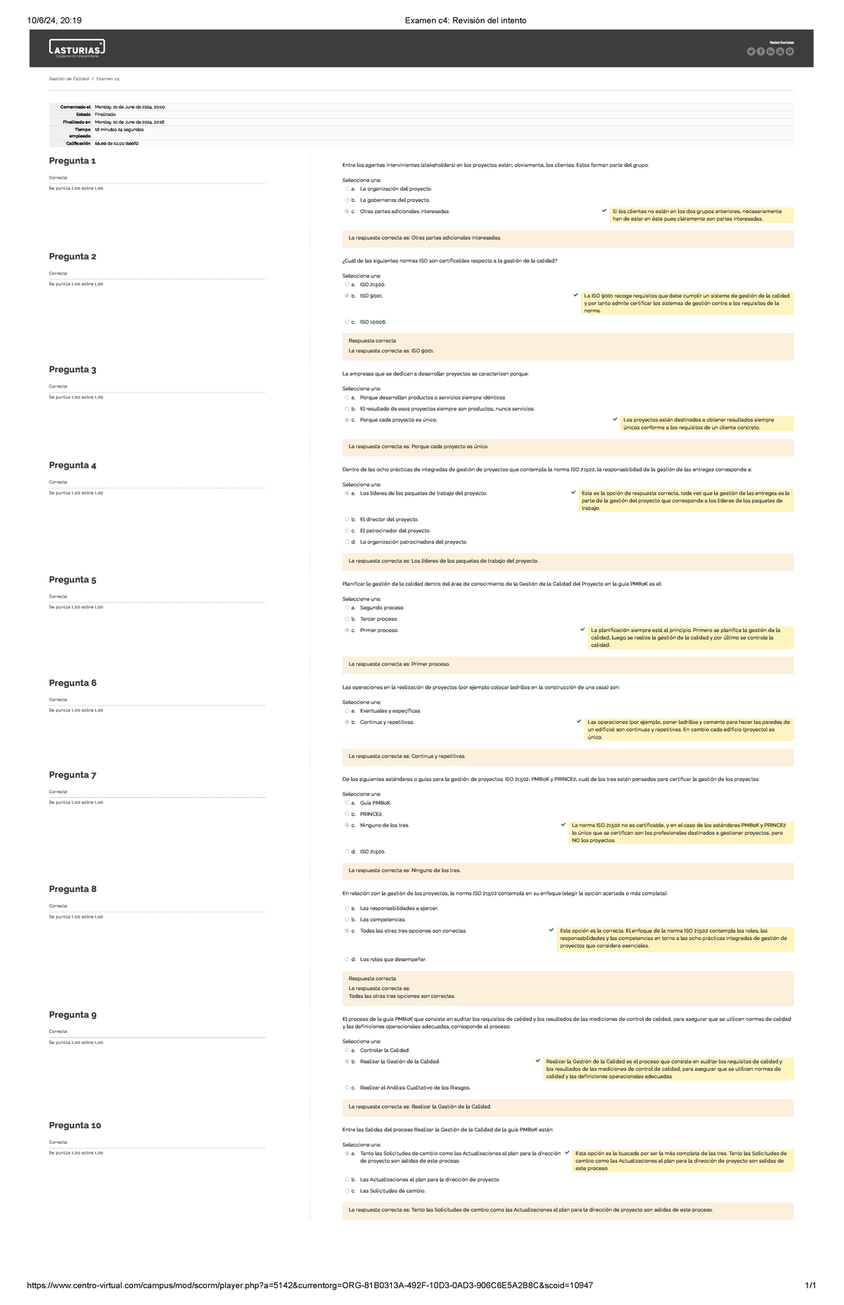 Test C4 - Tests C4 - Redes Sociales Gestión de Calidad / Examen c ...