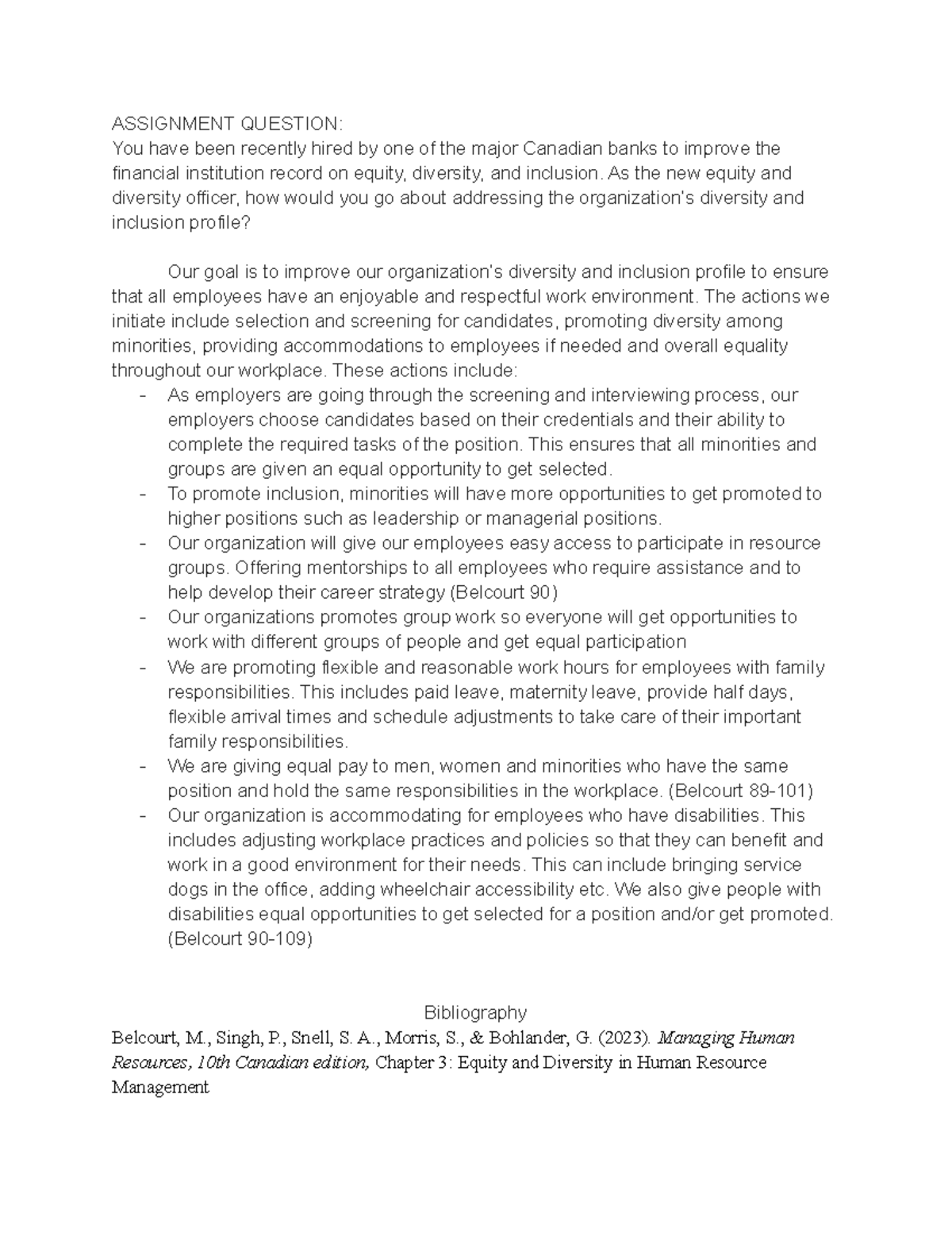 HRM assignment 1 essay question - ASSIGNMENT QUESTION: You have been ...