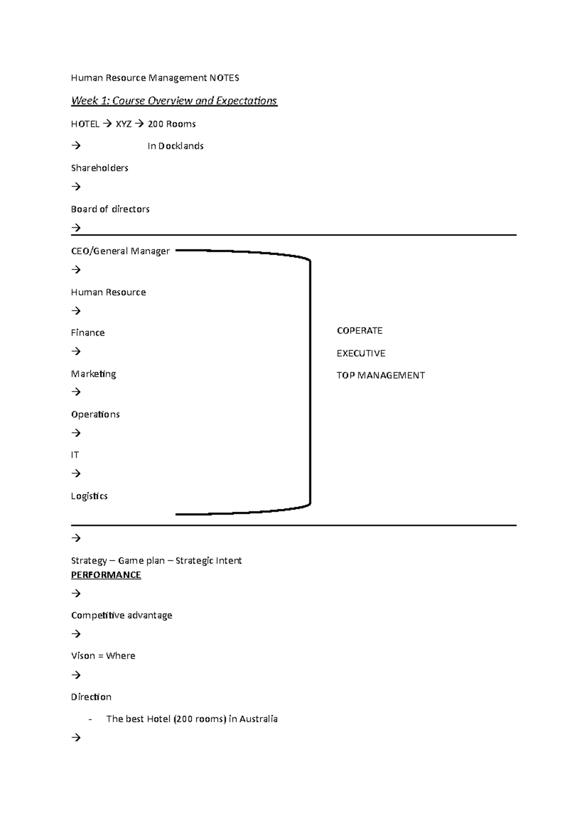 Human Resource Management Notes - Human Resource Management NOTES Week ...