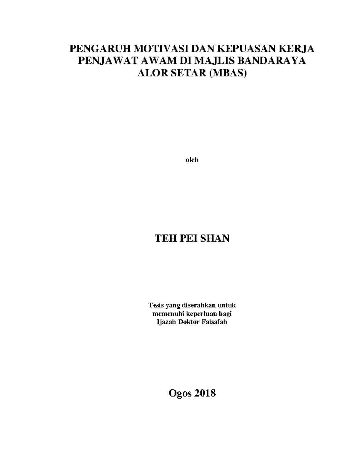 KIV 6 - Hanya sekadar upload teks - PENGARUH MOTIVASI DAN KEPUASAN ...