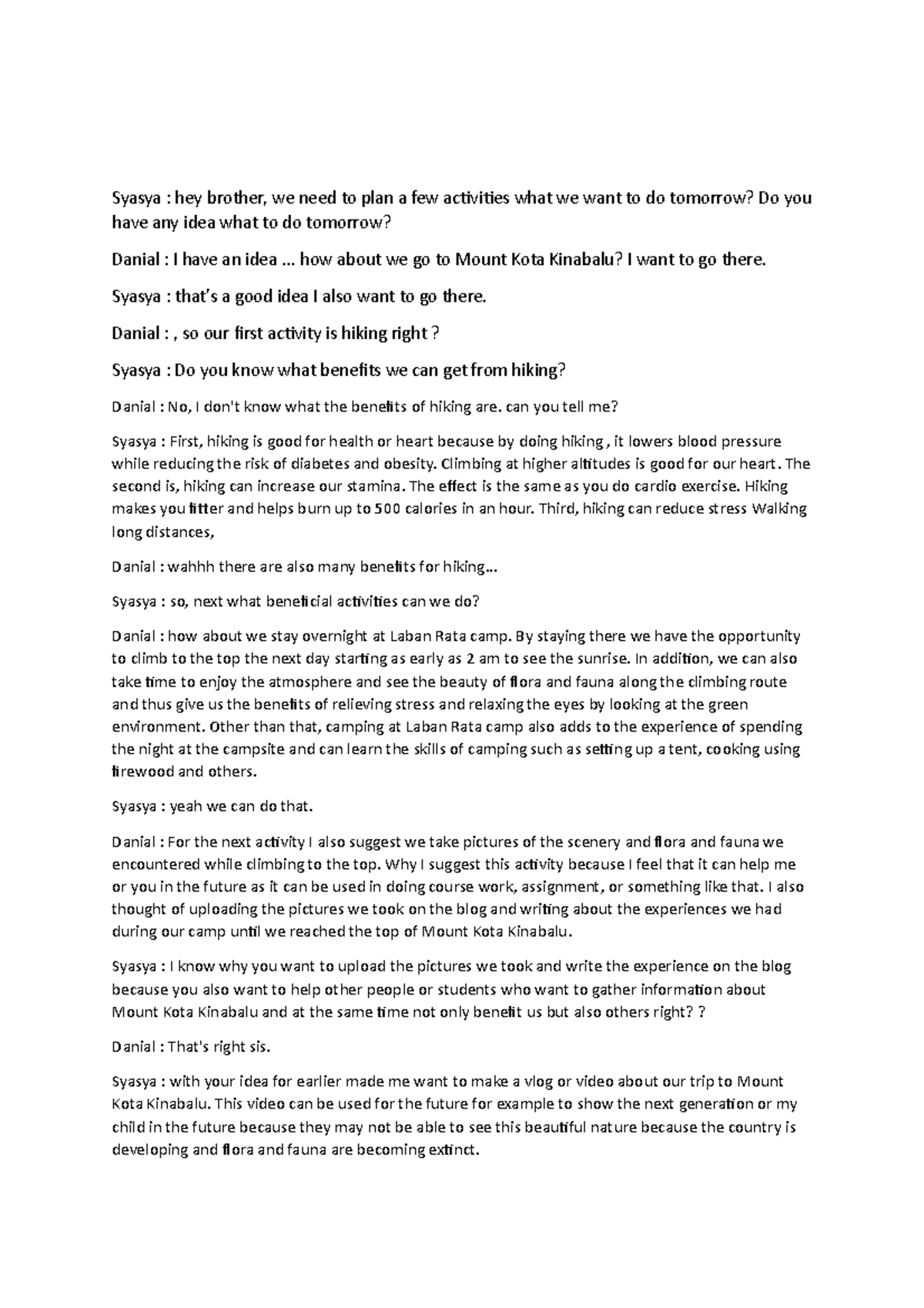 ROLE PLAY 2 - ,ergre - Syasya : hey brother, we need to plan a few ...