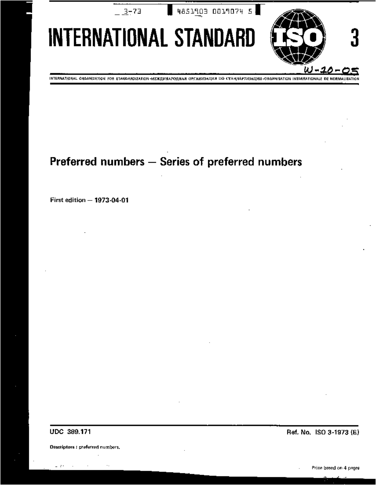 ISO 00003-1973 scan - ISO 00003-1973 scan - Preferred numbers - Series of preferred numbers ...