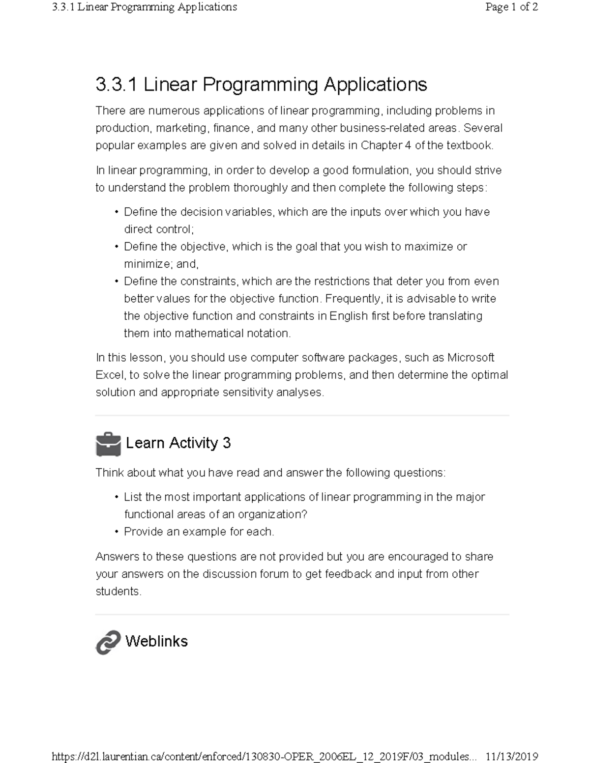 3.3.1 Linear Programming Applications - 3.3 Linear Programming ...