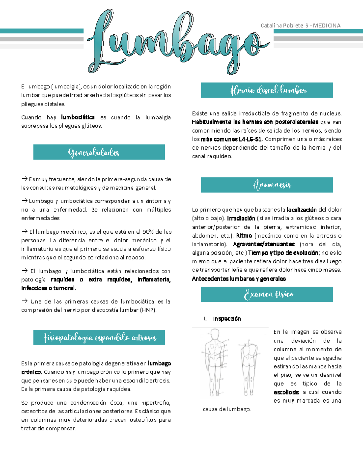 1. Lumbago - Medicina Interna - UOH - Studocu