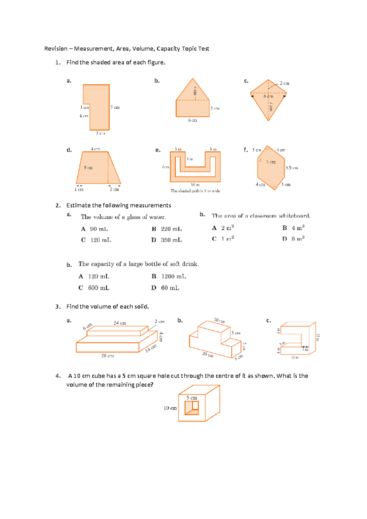 Area Volume Capacity - math - Revision – Measurement, Area, Volume ...
