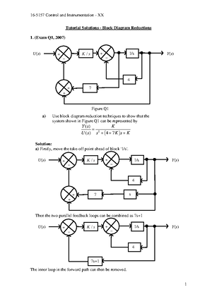 Lecture Notes 2 - Laplace Transform, Transfer Functions and Block ...