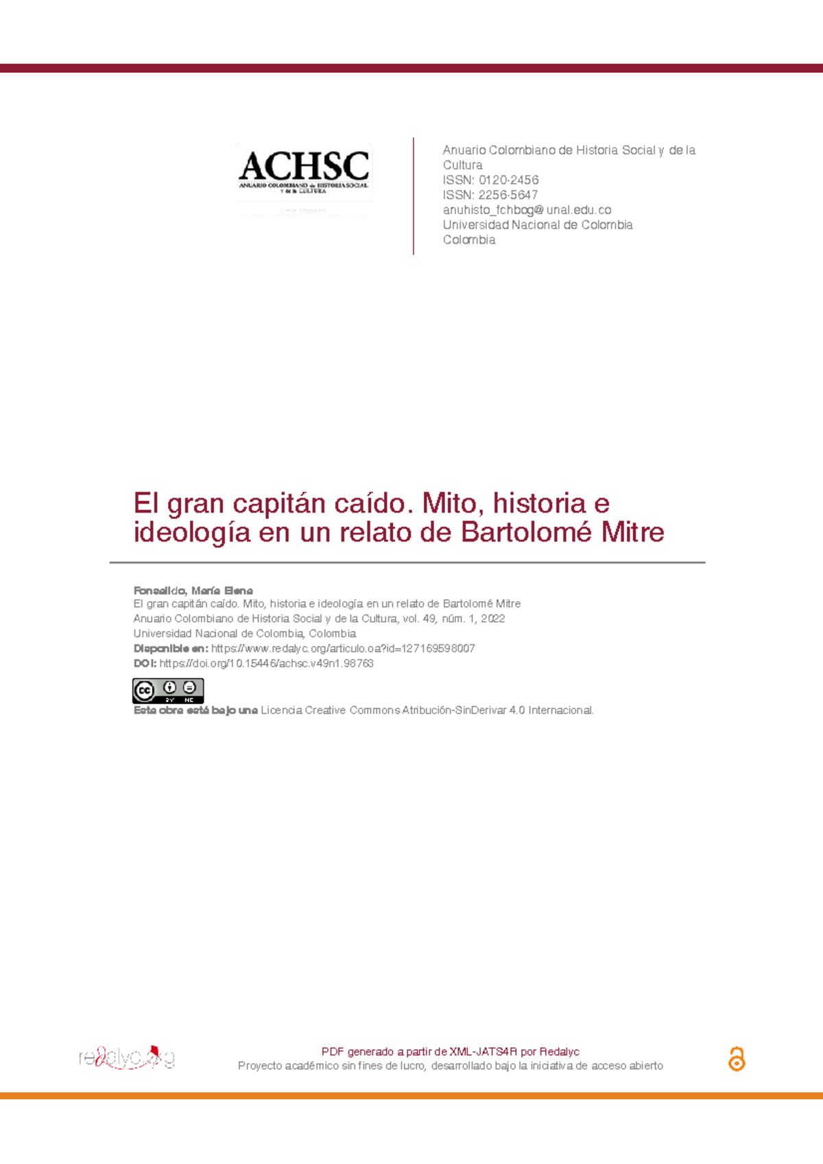 Fonsalido, María Elena Cabral construcción de Mitre 127169598007 - PDF ...