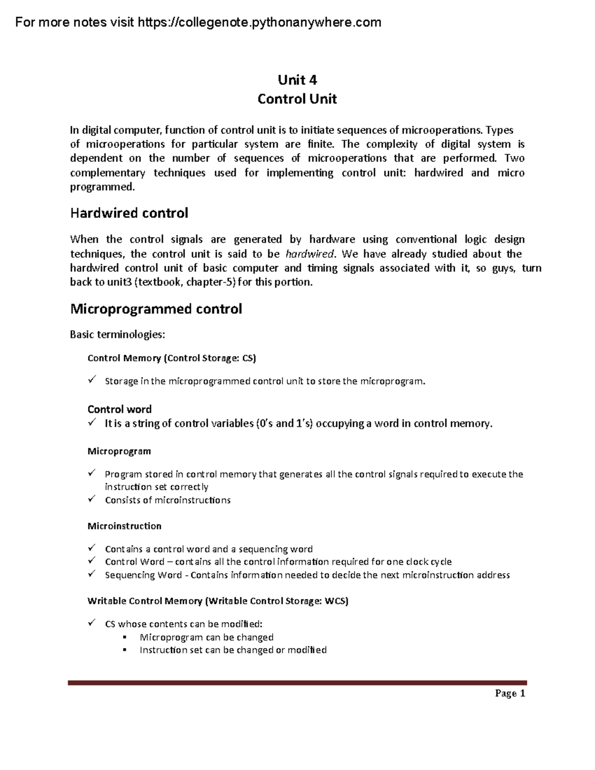 Ca 4 Computer Architecture Notes For Bsc Csit 3rd Sem Unit 4