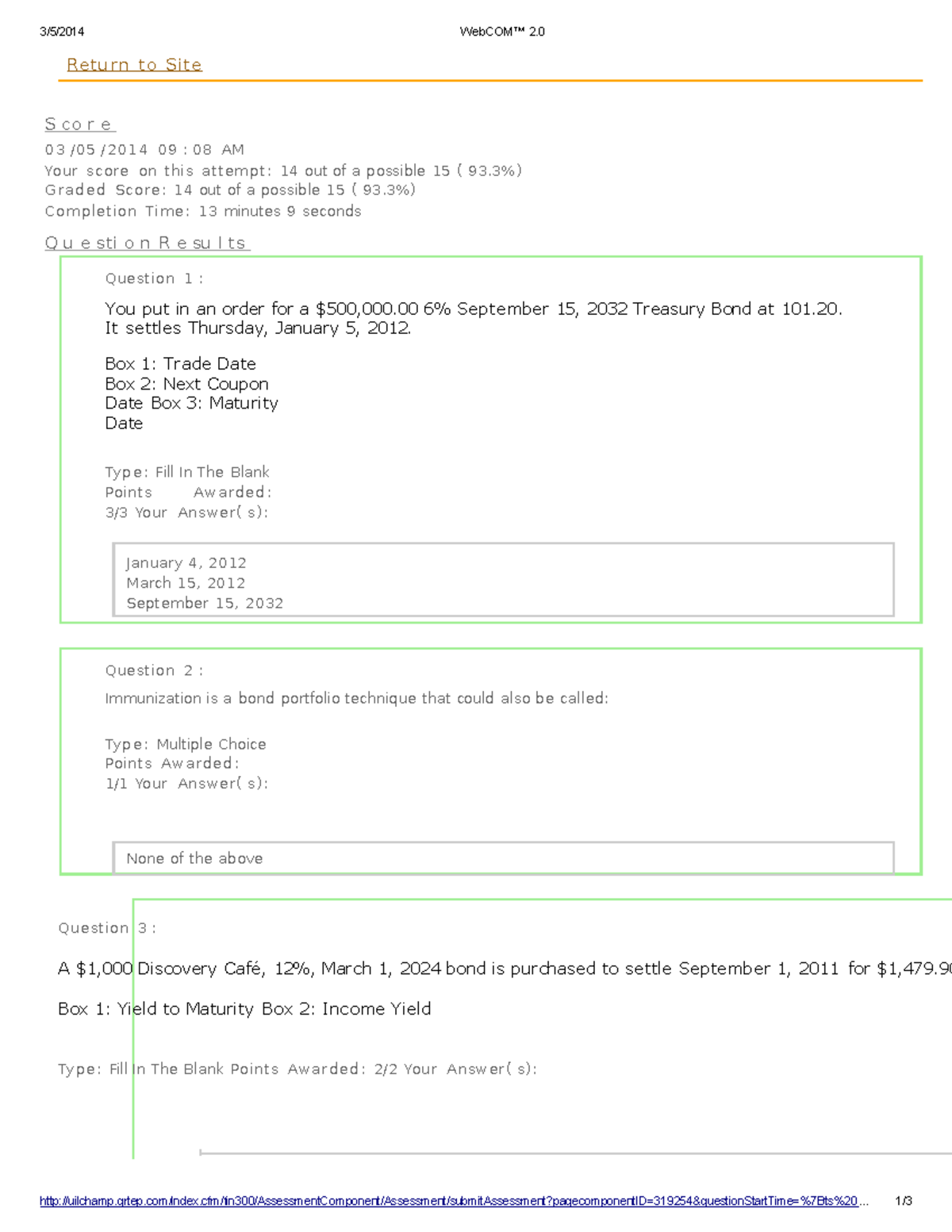 Homework Quiz Week 6 Attempt 2 - 3/5/2014 WebCOM™ 2. - Studocu