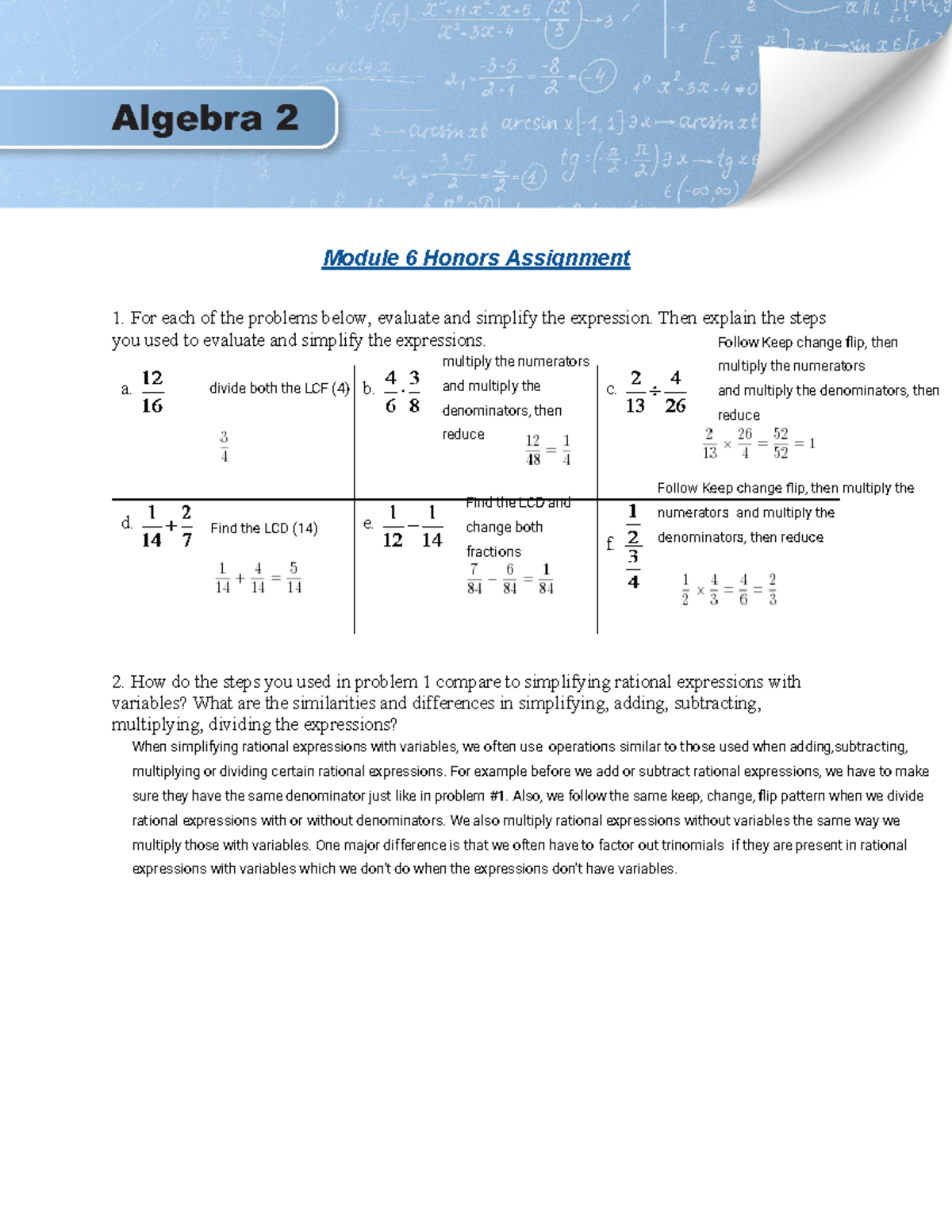 Kami Export - M6Honors Assignment - Module 6 Honors Assignment For each ...