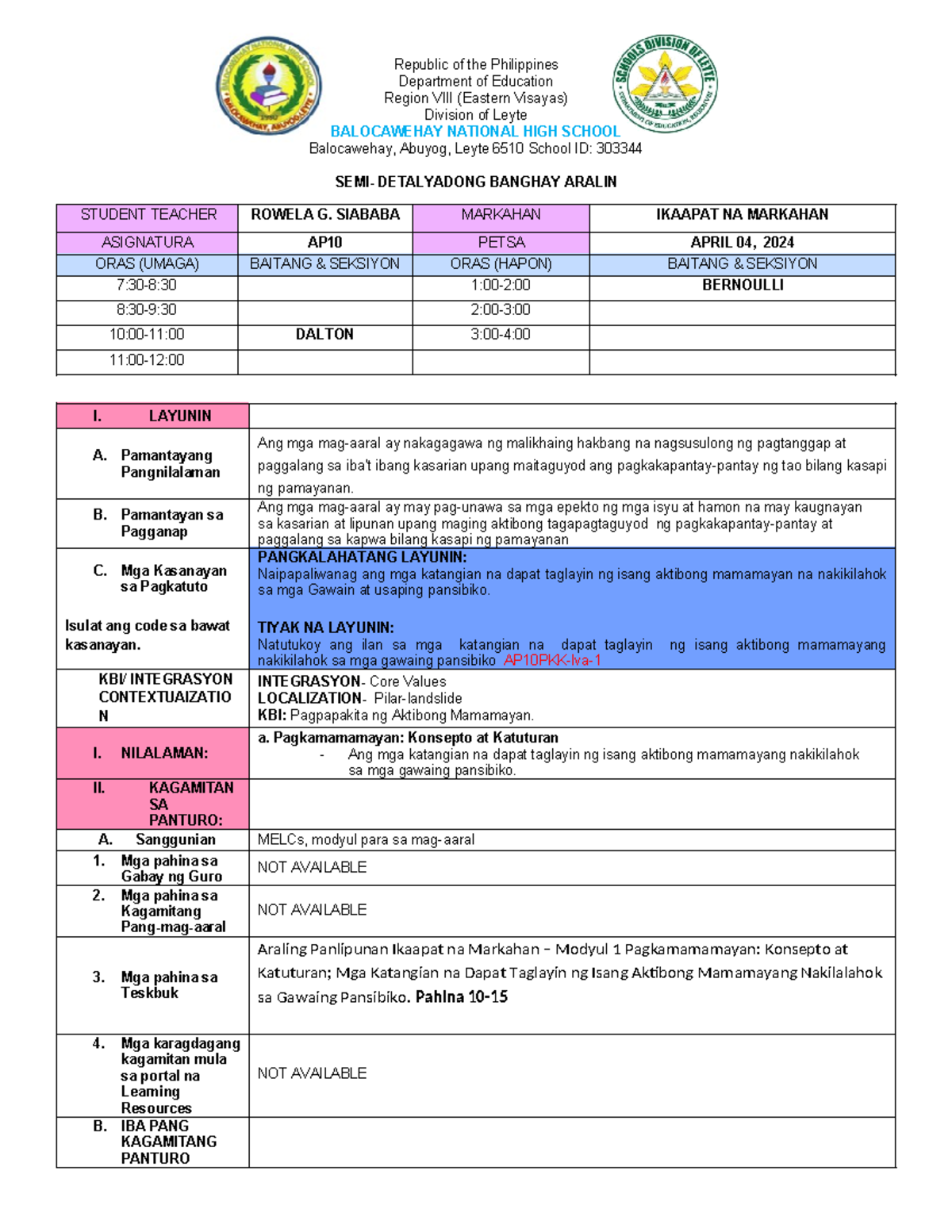 AP10 Katangian NG Aktibong Mamamayan - Republic of the Philippines ...