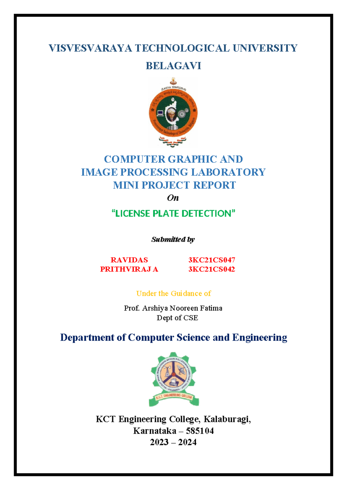 CG Front - notes - Bachelor of Engineering - VISVESVARAYA TECHNOLOGICAL ...