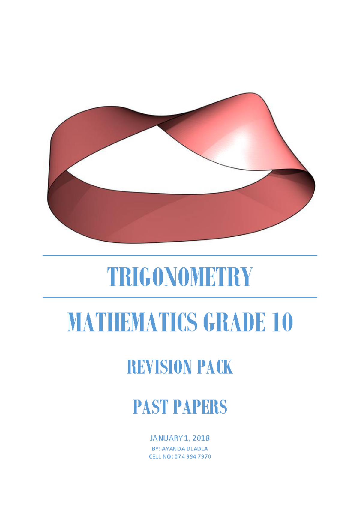 Trigonometry - asgdasg - TRIGONOMETRY MATHEMATICS GRADE 10 REVISION ...