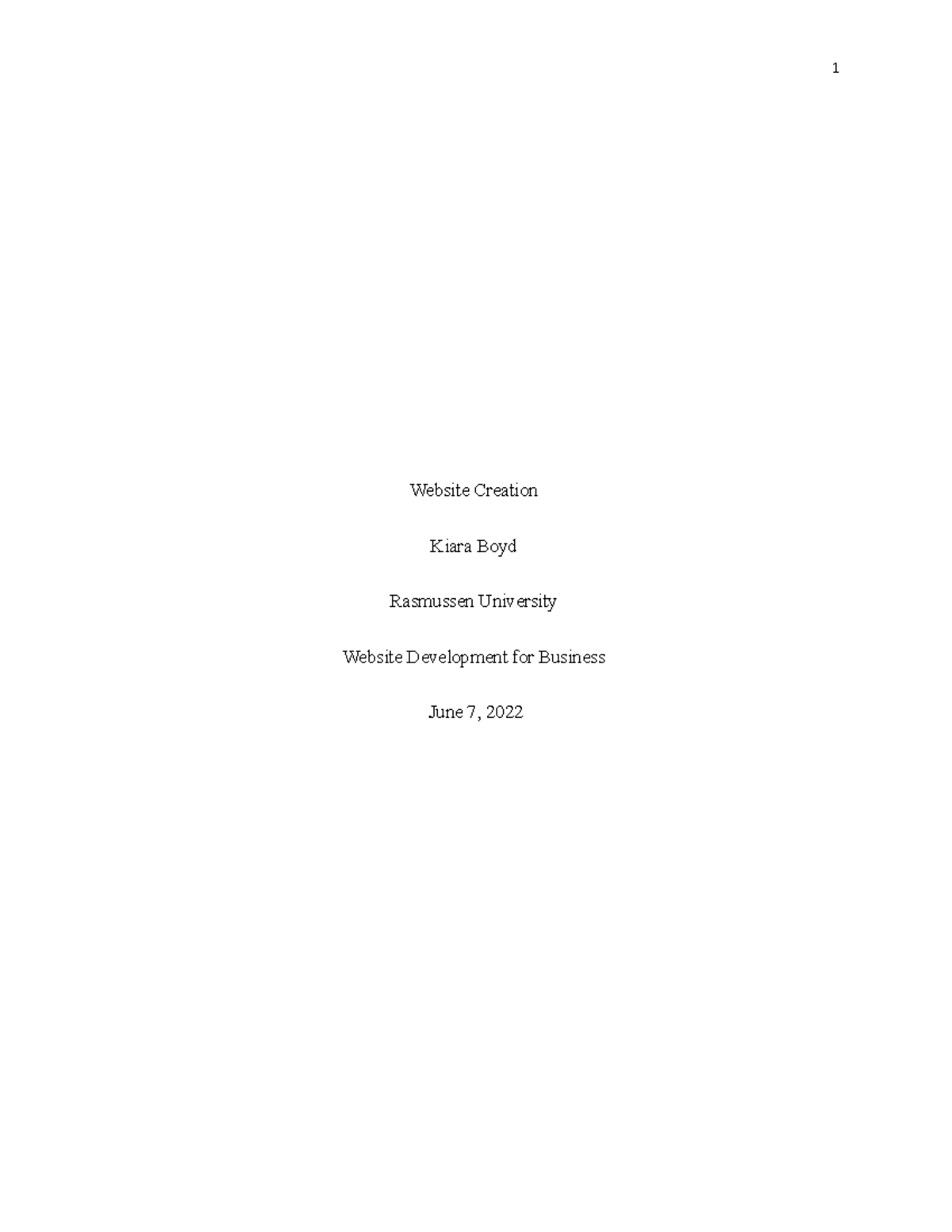 Deliverablee 7 - Assignment on creation of a website - 1 Website ...