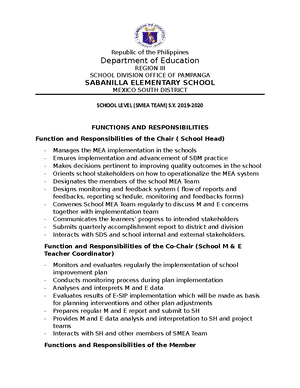 Brigada Eskwela Working Committees Roles 2019-2020 - Republic of the ...