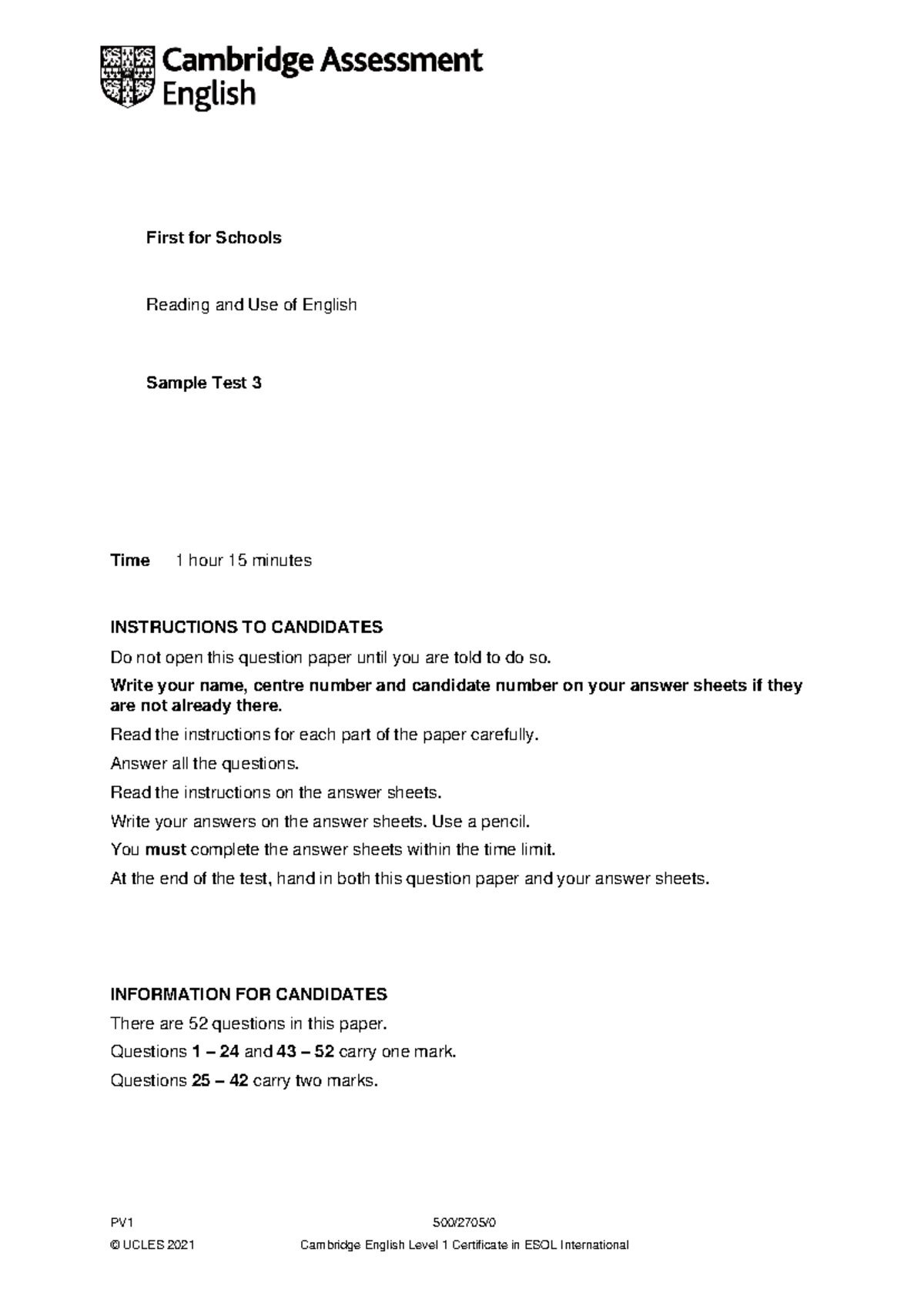 Examen+muestra+2+Cambridge+English+First+B2+Reading+and+use+of+english ...