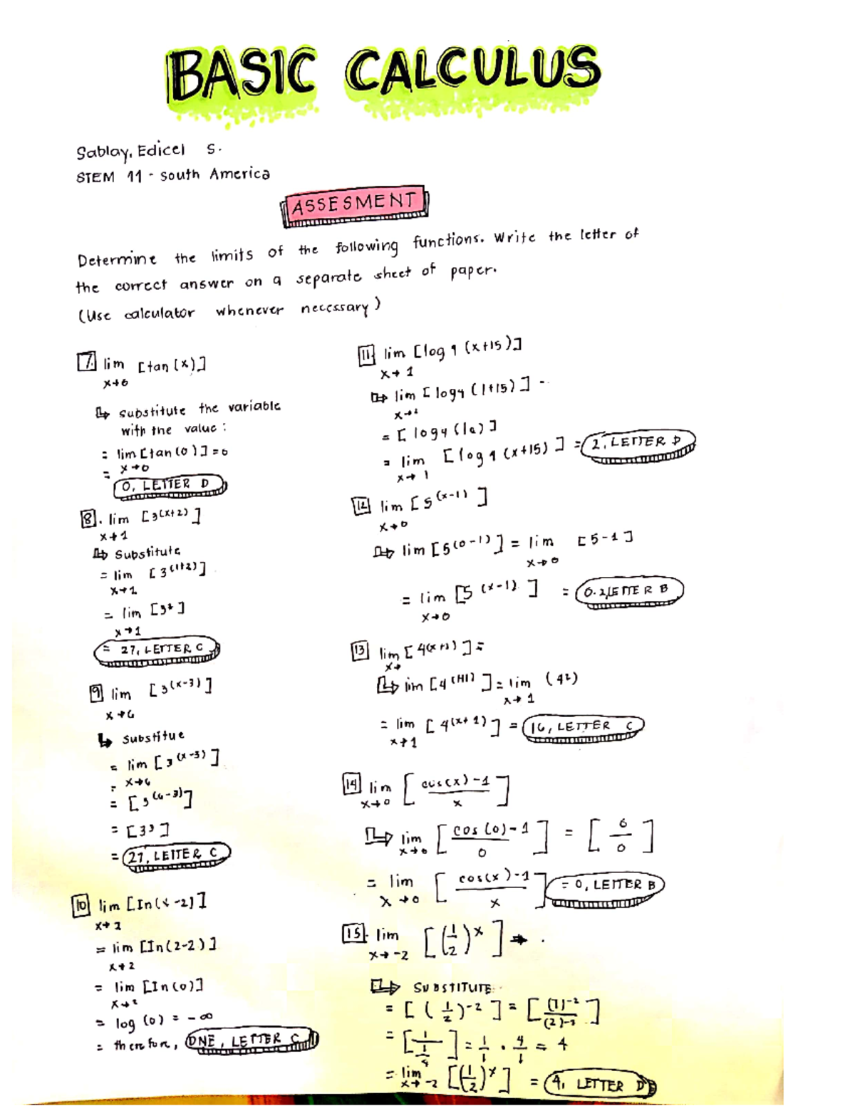 Basic Calculus- Limits OF Transcental Functions - STEM SHS Basic ...