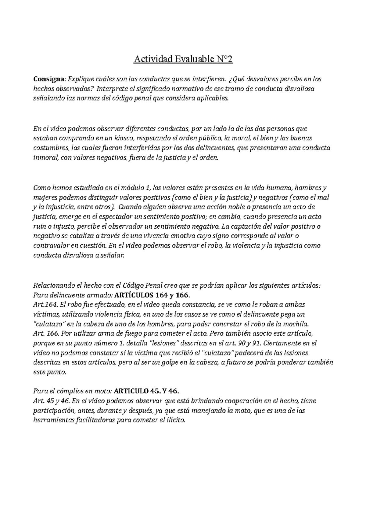 Actividad Evaluable N2 - Actividad Evaluable N° Consigna : Explique ...