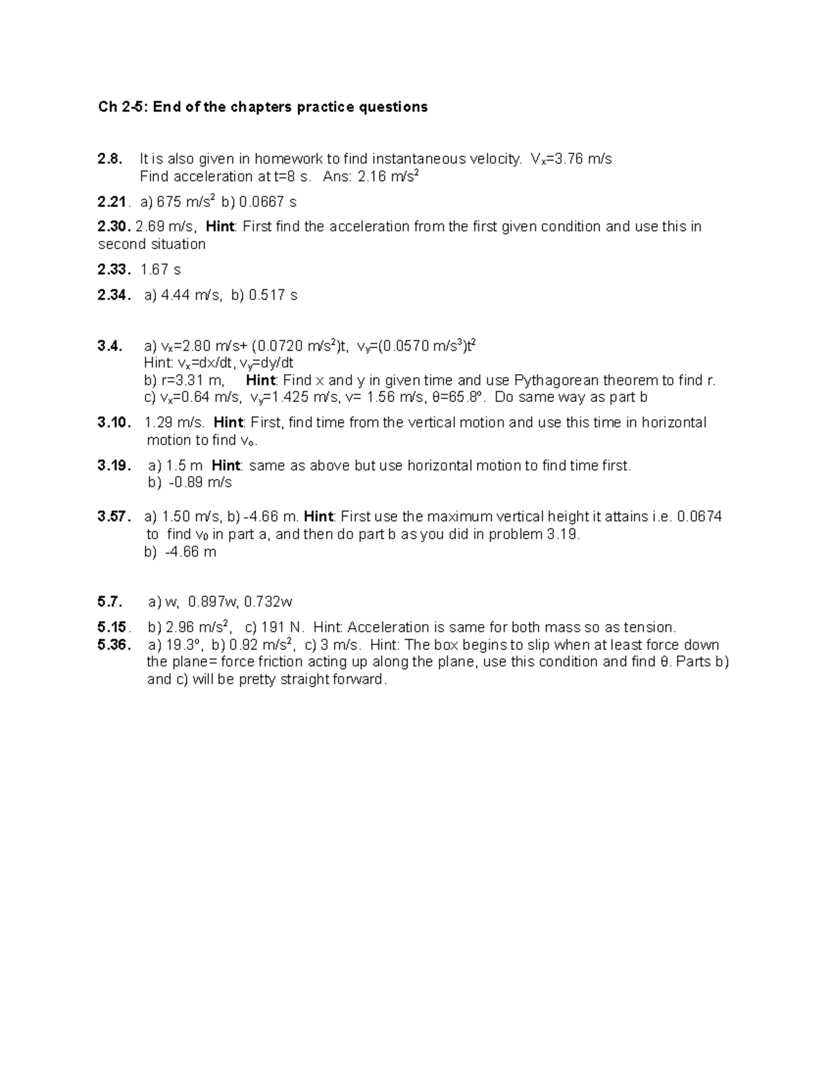 Ch 2-5-practice questions - Ch 2-5: End of the chapters practice ...