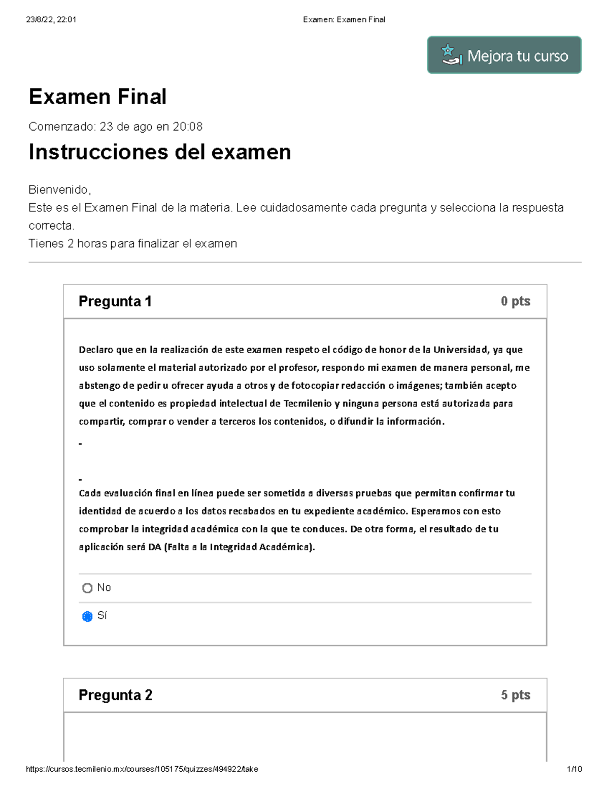 Examen Examen Finalfisica 2 - Examen Final Comenzado: 23 de ago en 20 ...