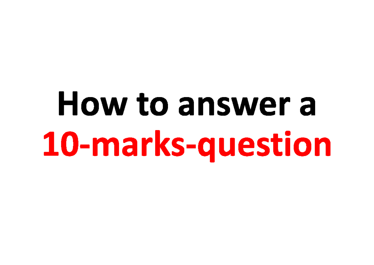 How to answer a 10-m-q - A01 = Demonstrate Knowledge and Understanding ...