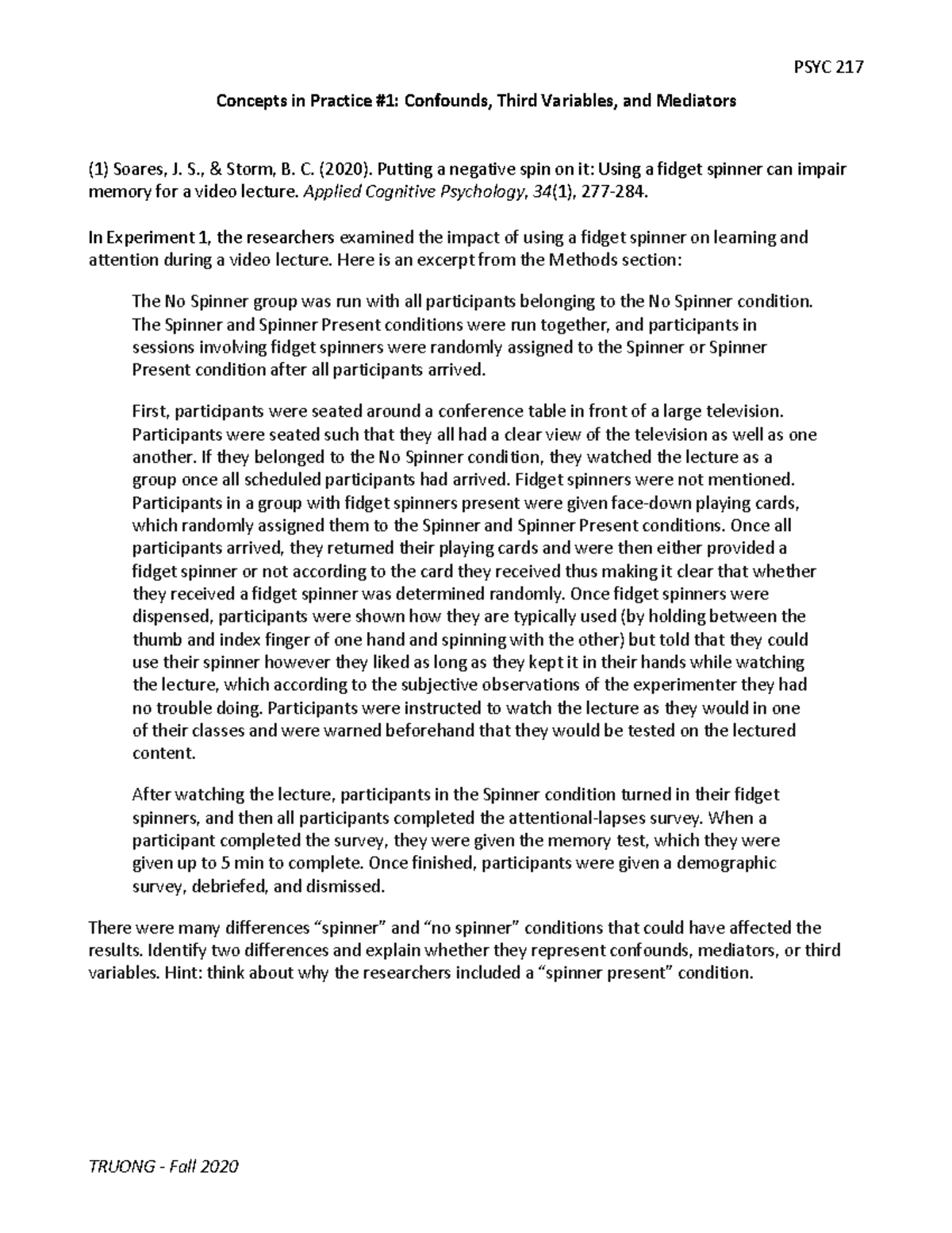 Concepts In Practice 1 Confounds And Third Variables And Mediators Warning Tt Undefined