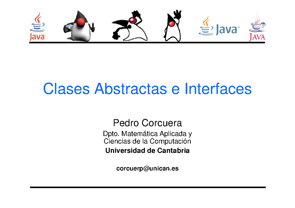 Clase Abstracta Interface - Clases Abstractas e Interfaces Pedro ...