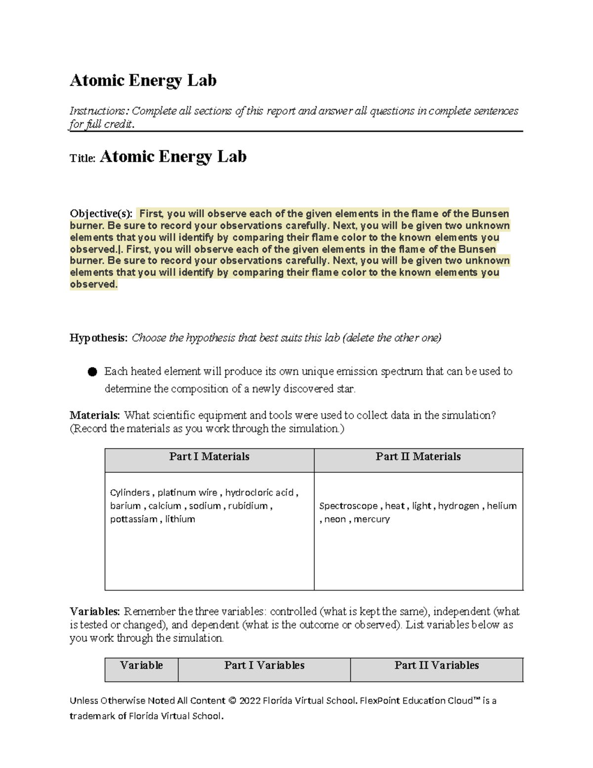 Atomic energy lab - chem work - Atomic Energy Lab Instructions ...