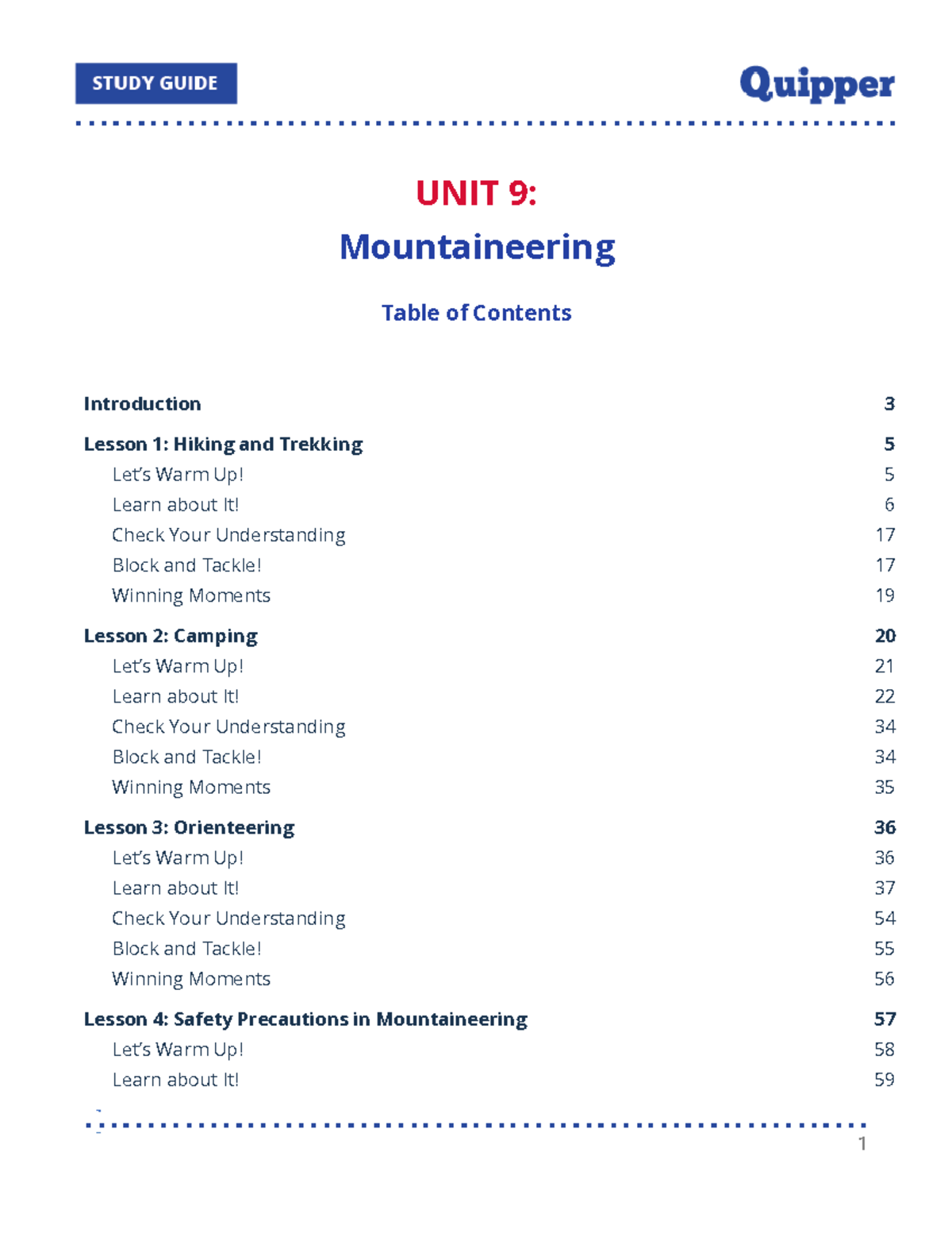 Unit-9-Mountaineering - UNIT 9: Mountaineering Introduction Table of ...