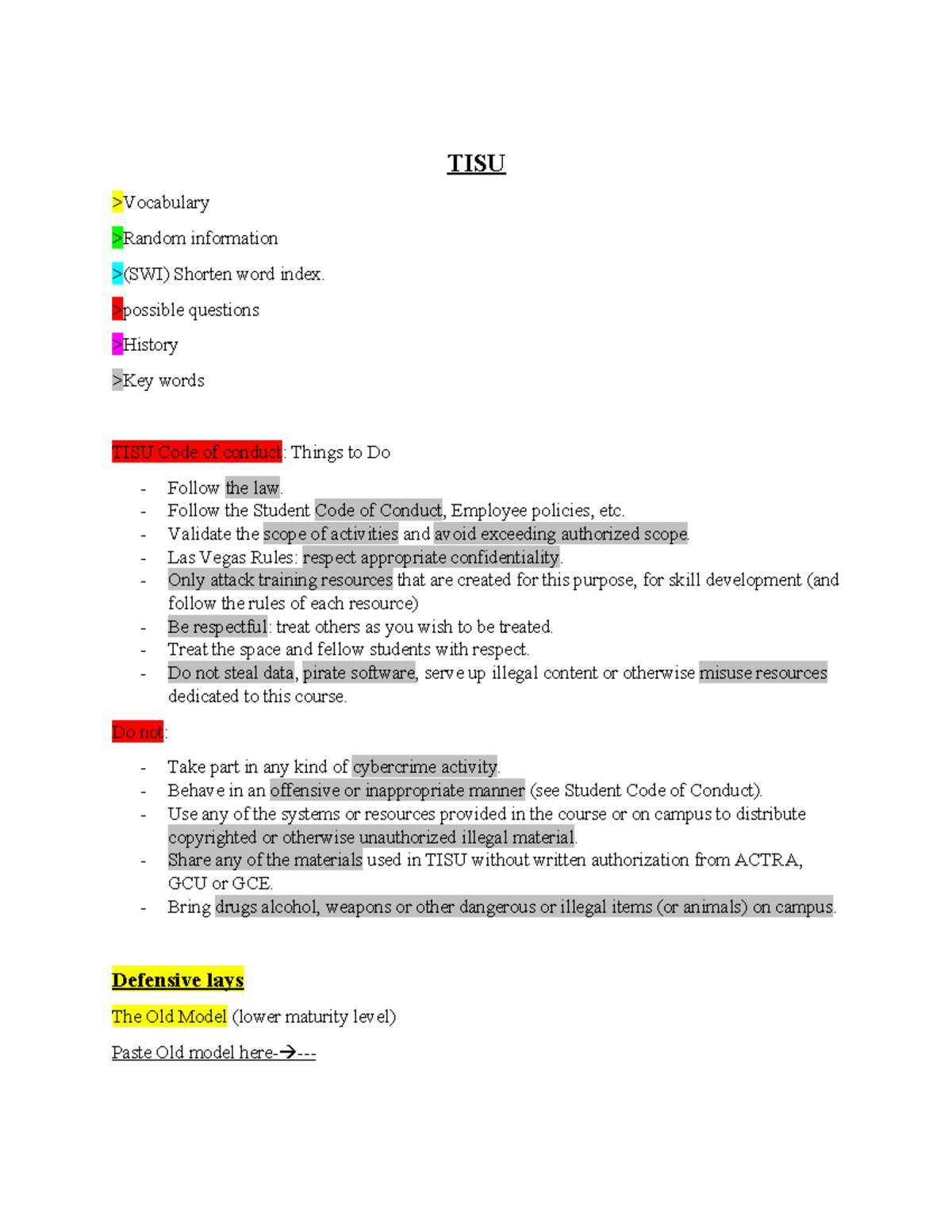 TISU Notes 2 - TISU >Vocabulary >Random information >(SWI) Shorten word ...