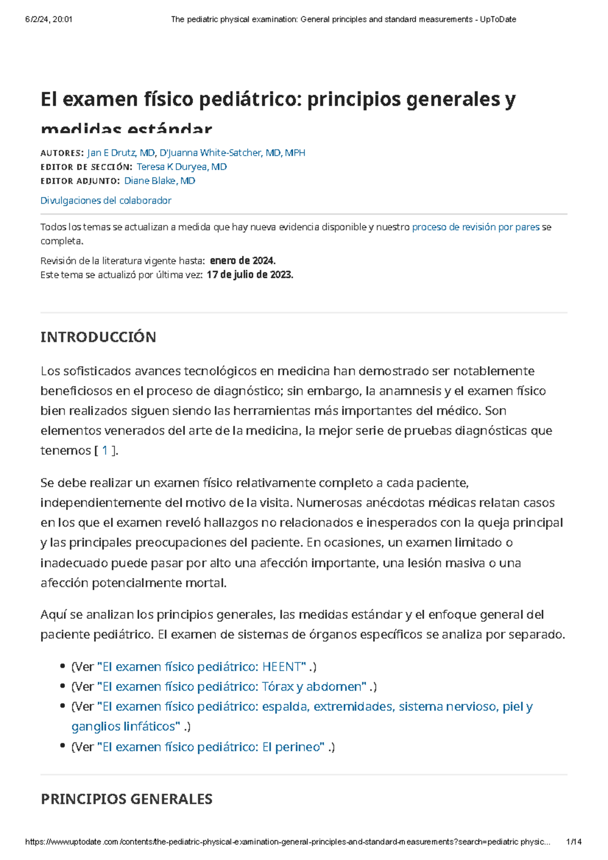 The pediatric physical examination General principles and standard ...
