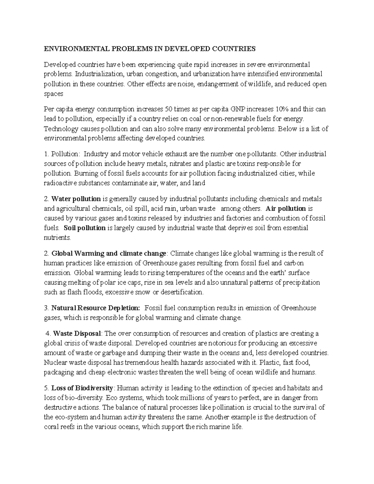 Environmental Problems IN Developed and Developing Countries-1 ...
