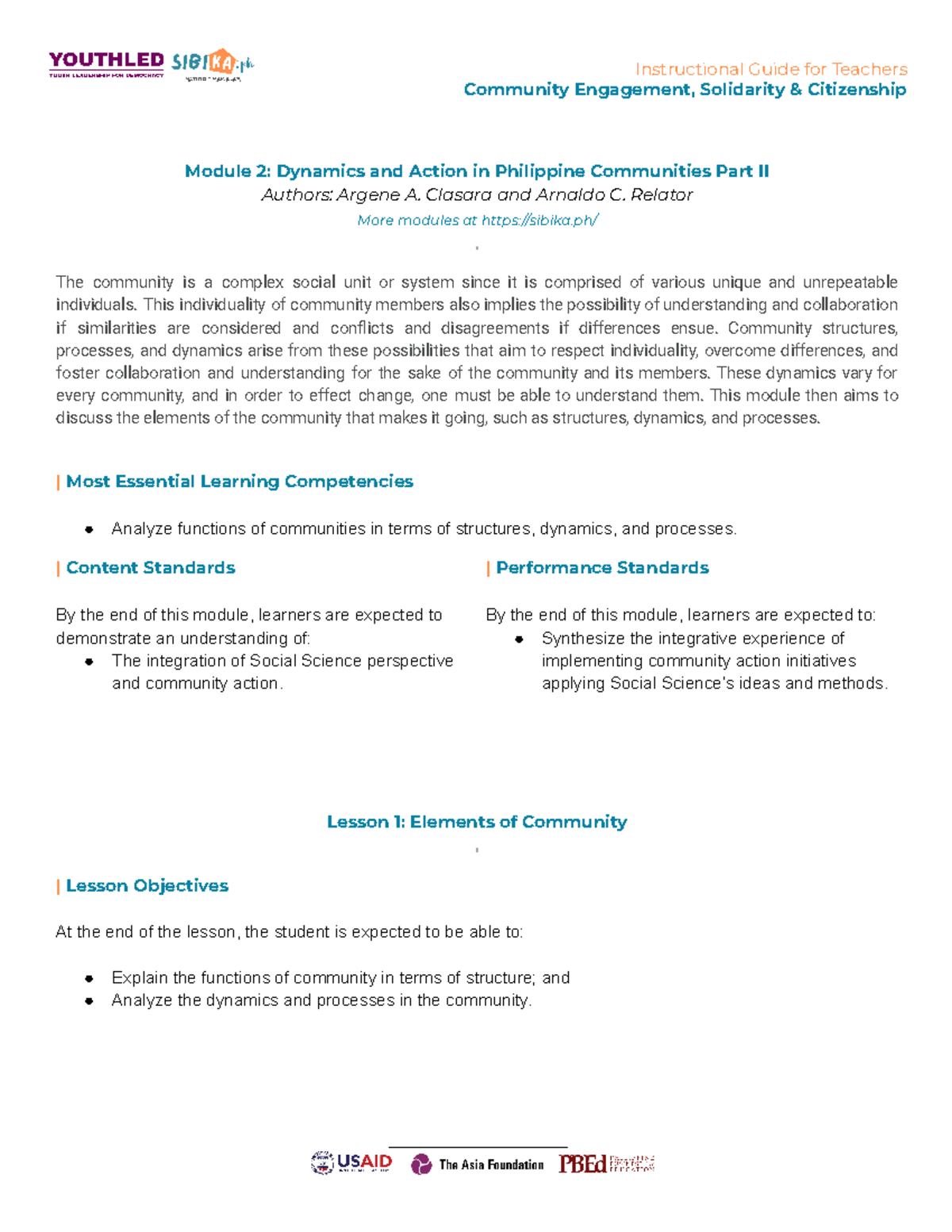 Sibika ph CSC Module-2 Dynamics-and-Action-in-Philippine-Communities ...