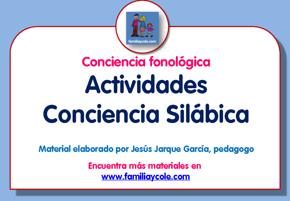 Actividades- Conciencia- Silabica - Conciencia fonológica Actividades ...