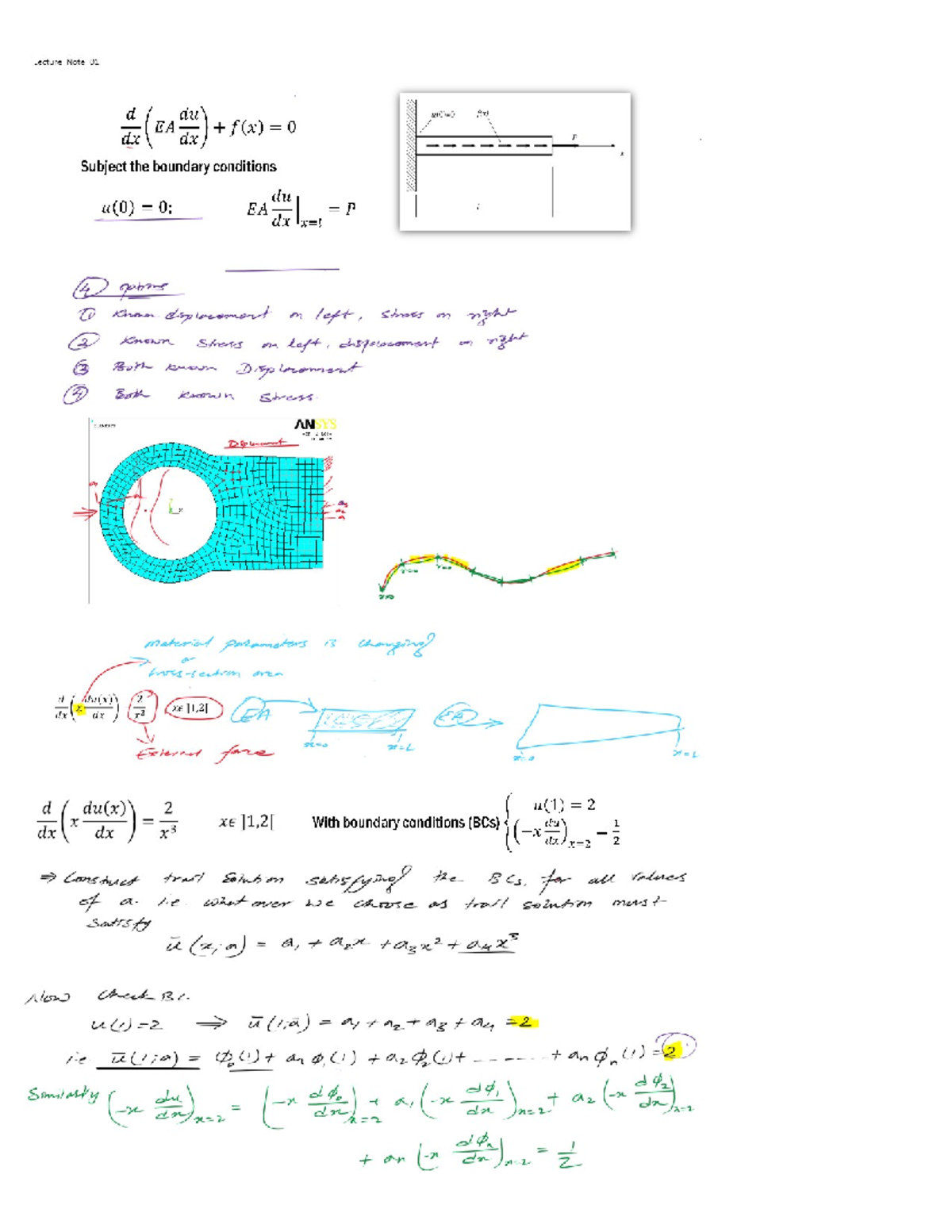 One Note FEM Lec01 - digital notes taken in one note - Numerical ...