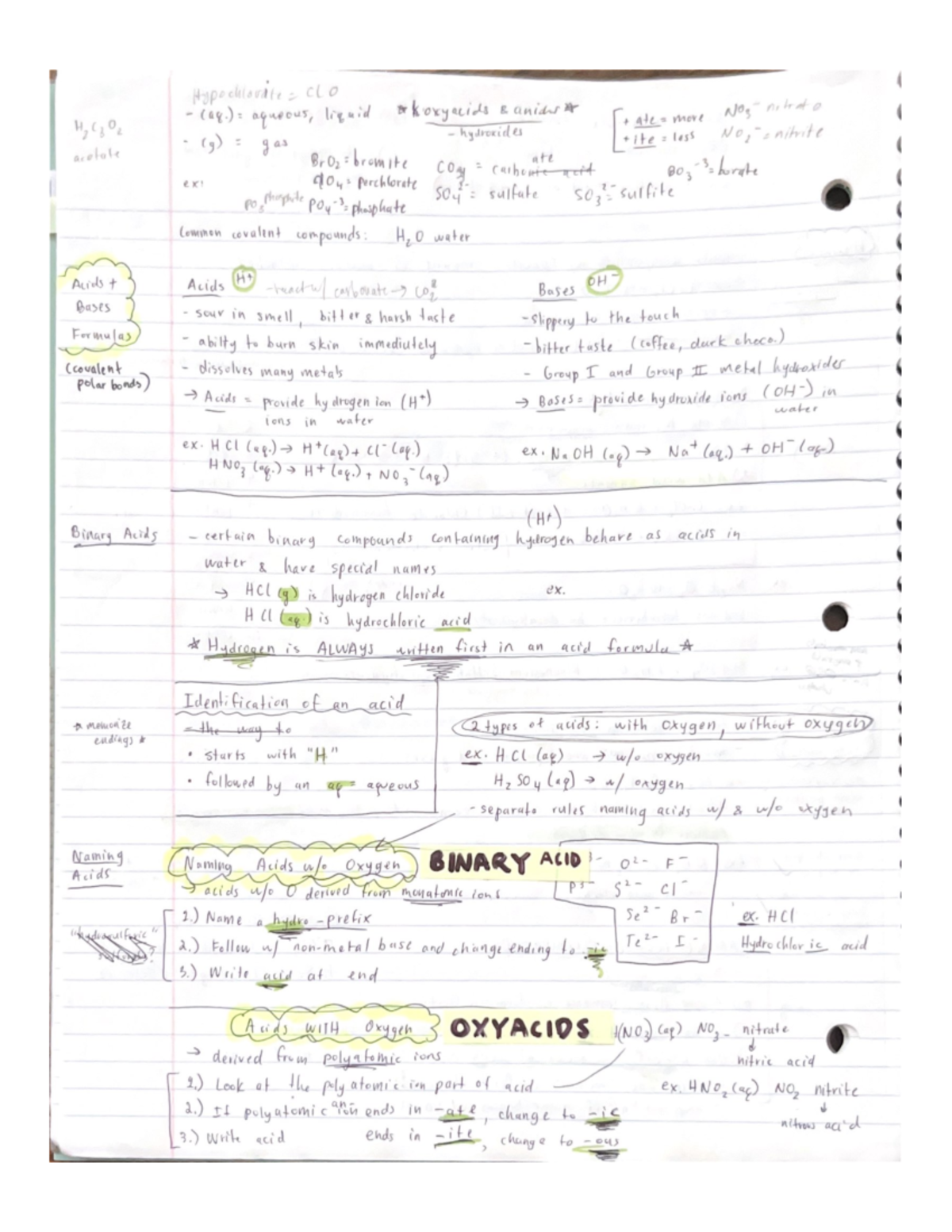 Acids and Bases - Chemistry Prep - CHEM G110 - Studocu
