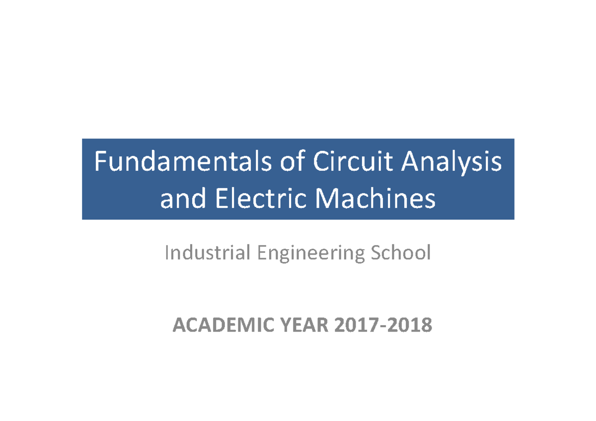 Subject presentation 2017-18 - Warning: TT: undefined function: 32 Fundamentals of Circuit ...