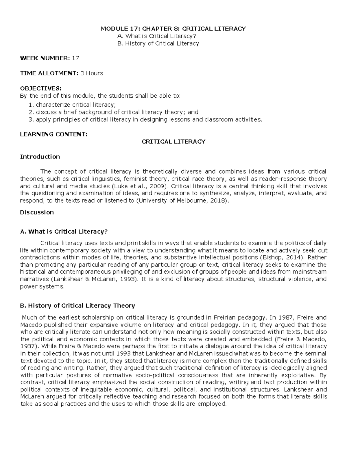 Week 17 Educ 103 Upload - ACTIVITY - MODULE 17: CHAPTER 8: CRITICAL ...