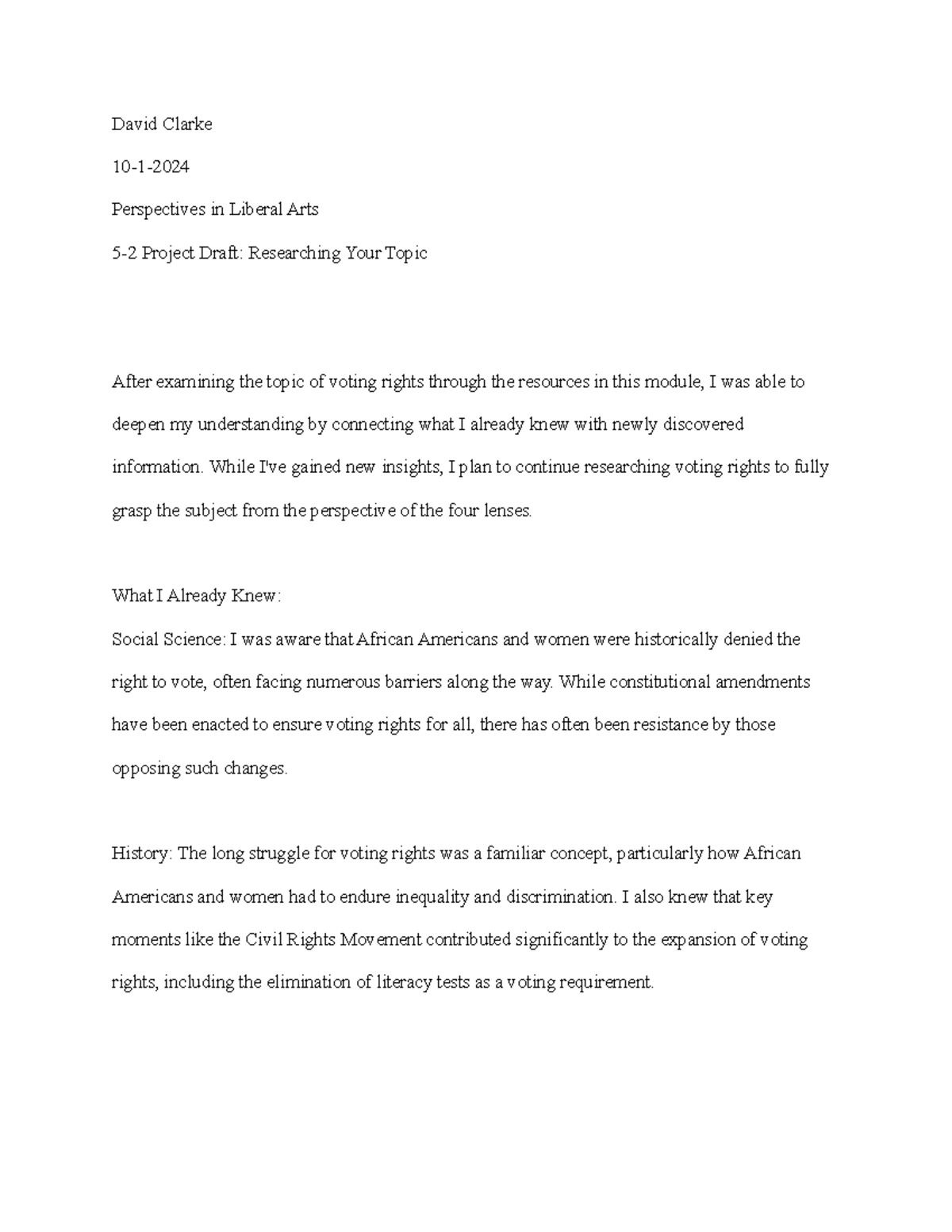 5-2 Project Draft- Researching Your Topic - David Clarke 10-1 ...