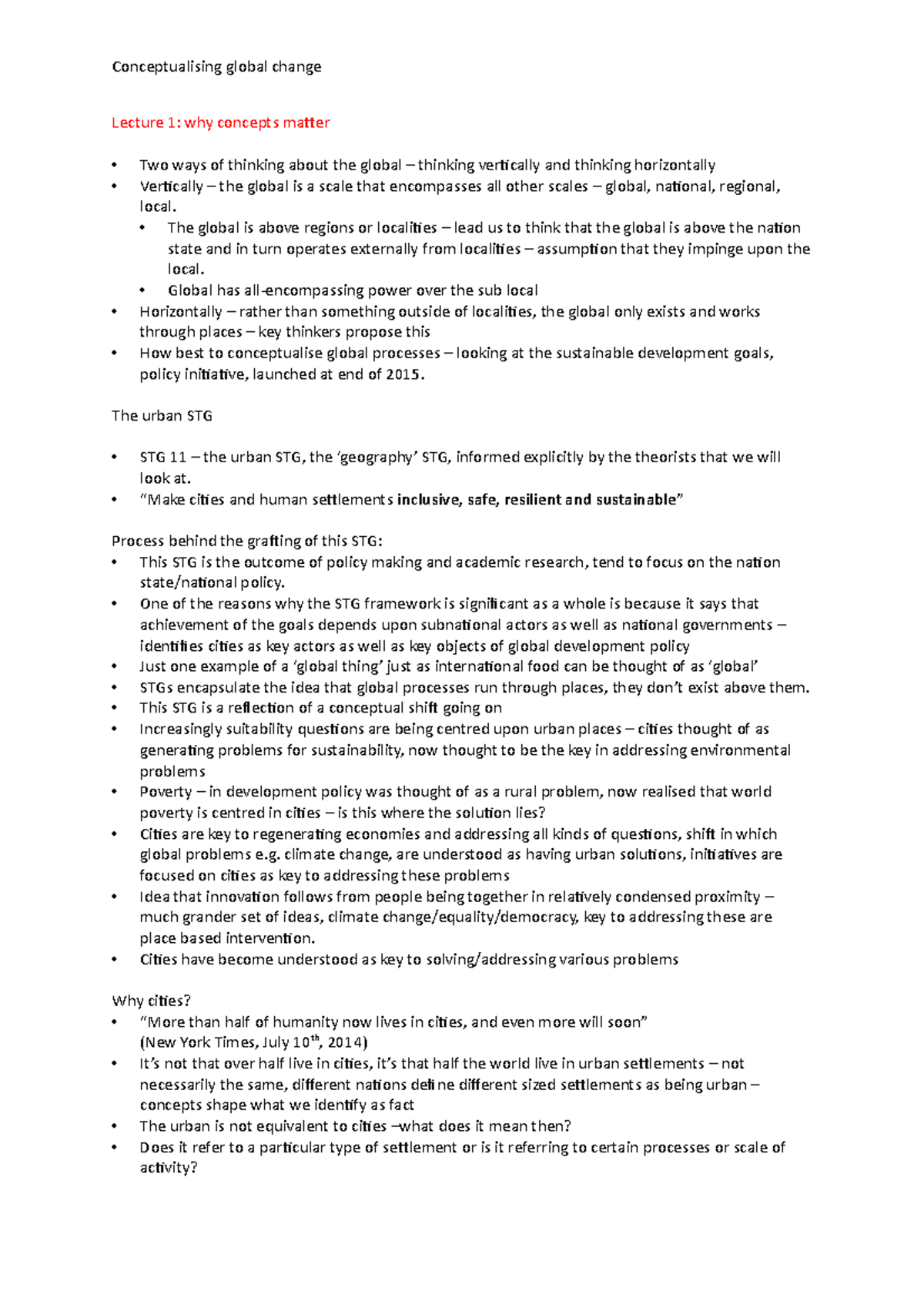 Conceptualising global change revision - Lecture 1: why concepts matter ...