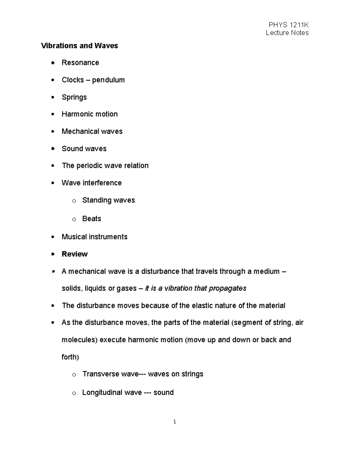 2021-PHYS1211K-Physics-Lecture-Notes-Vibration, Waves and Sound-13C ...