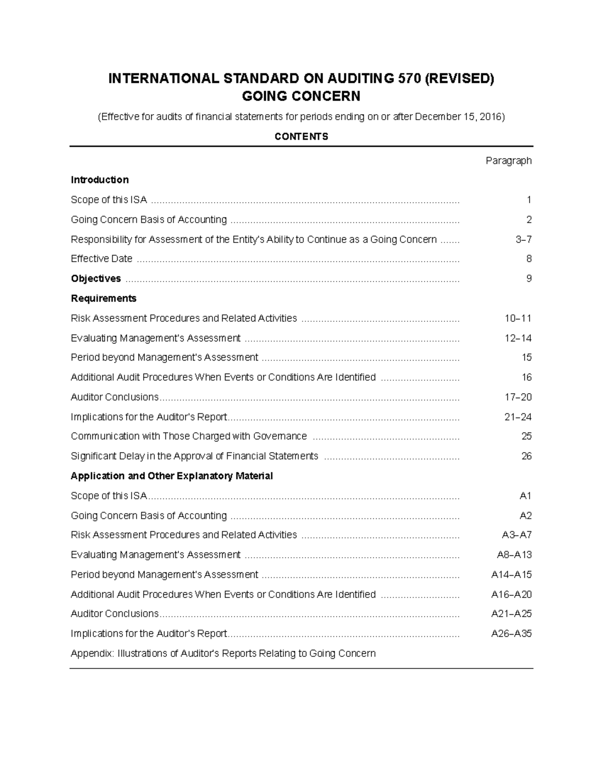 ISA-570-(Revised) - IAS - INTERNATIONAL STANDARD ON AUDITING 570 ...