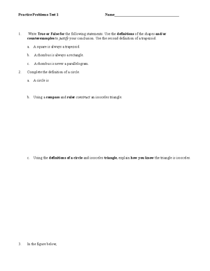 MTH 128 Exam 3 Review - MTH 128 Test Review - 3 1. Town B is 164 meters ...