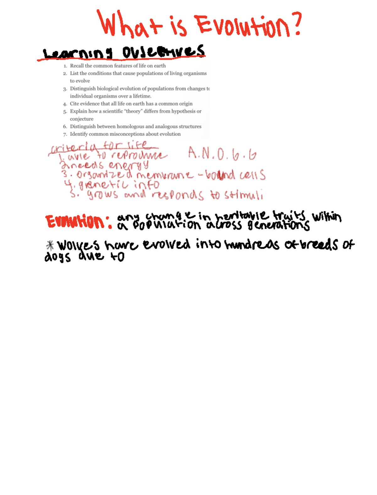 What is Evolution? - BIO 1107 - What is Evolution Learningousettive ...