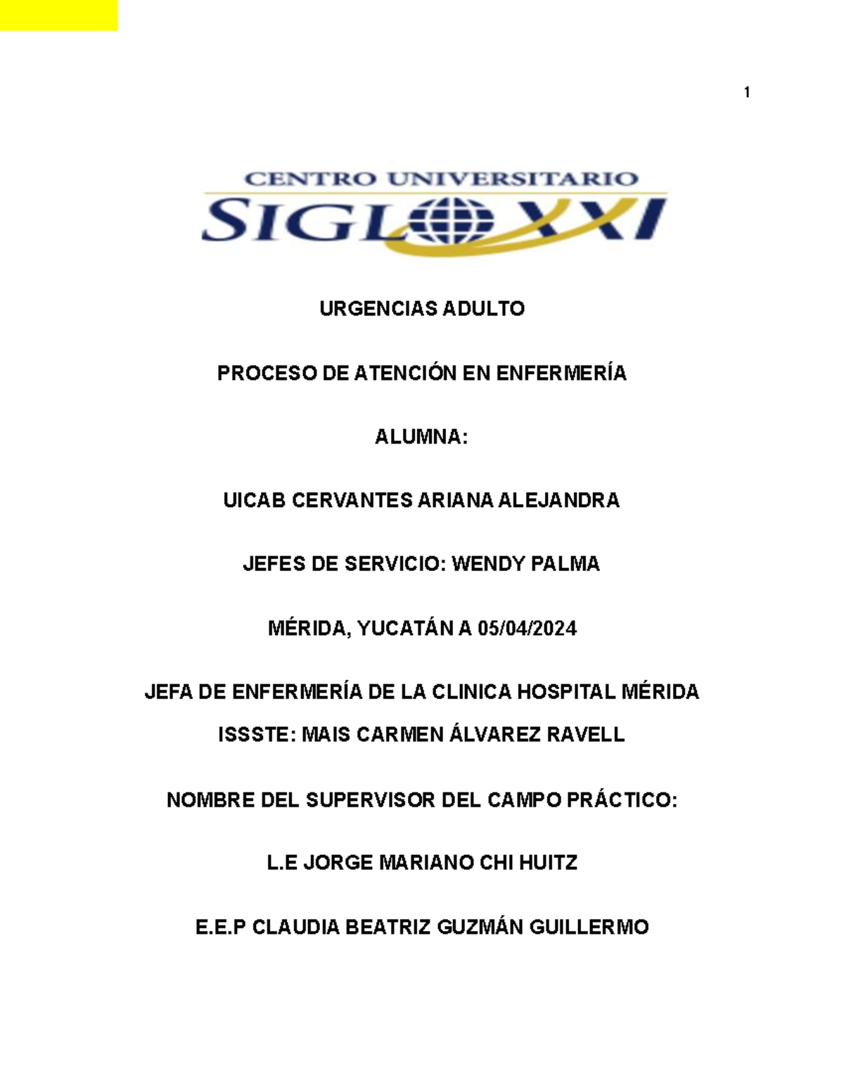 Ariana Uicab Fundamentos Urgencias Adulto - URGENCIAS ADULTO PROCESO DE ATENCIÓN EN ENFERMERÍA ...