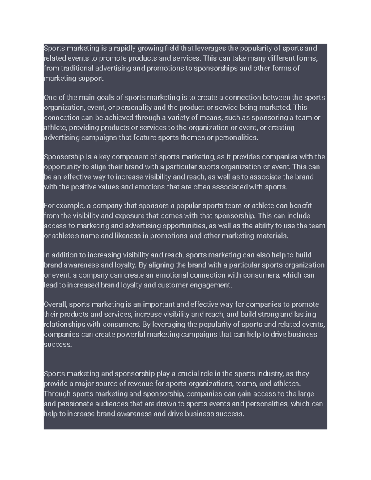 Introduction to sports marketing and sponsorship - Sports marketing is ...