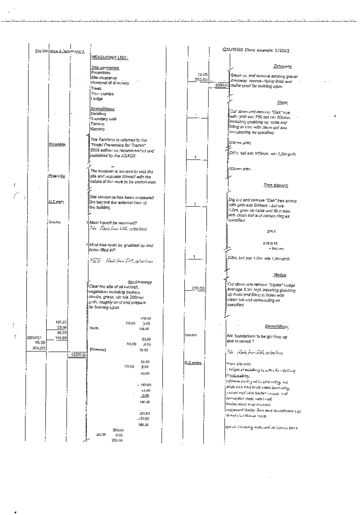 Site clearance example Memo - QSU260S - Studocu