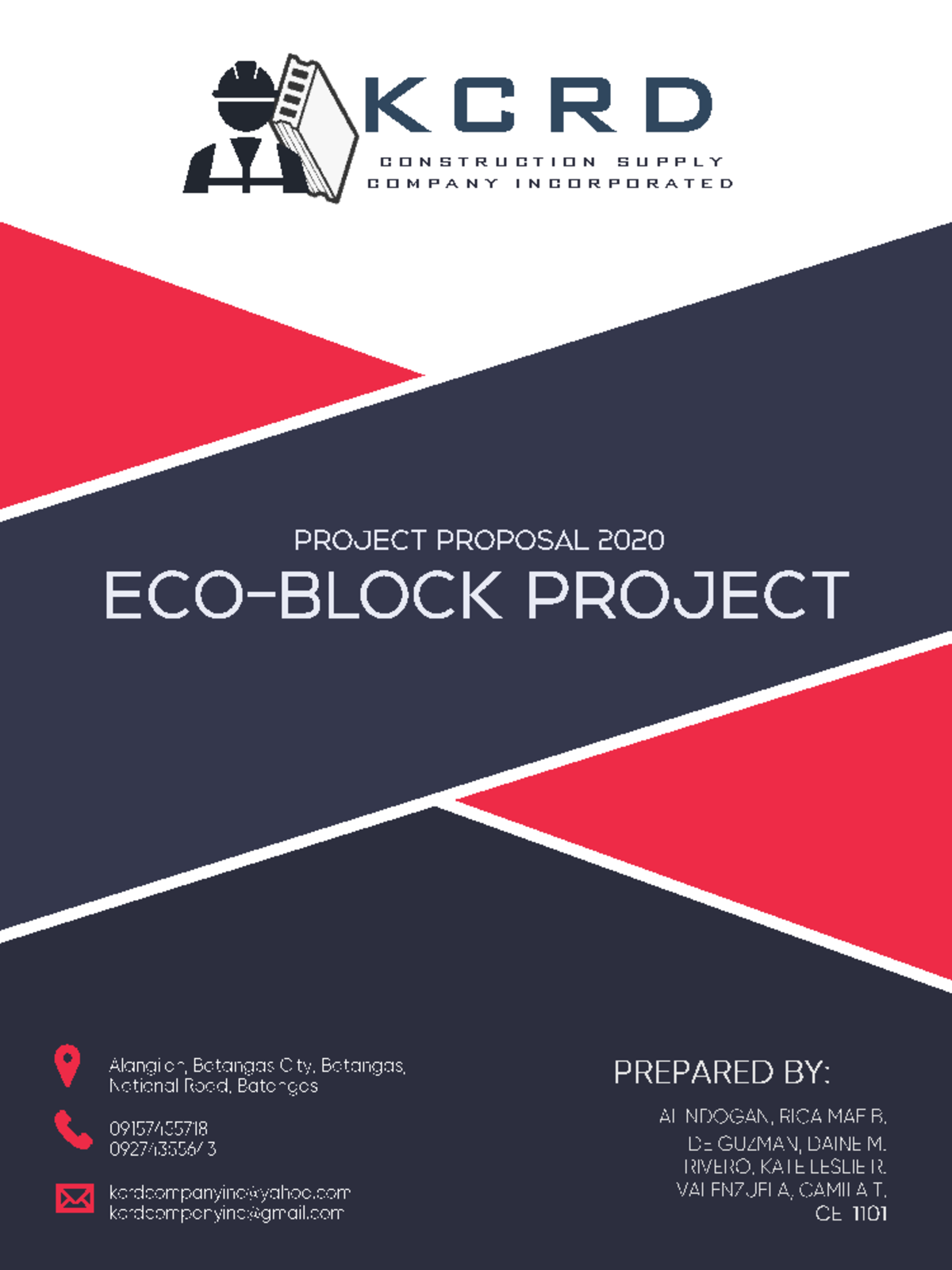 ECO- Block - communication project proposal - KCRD C O N S T R U C T I ...
