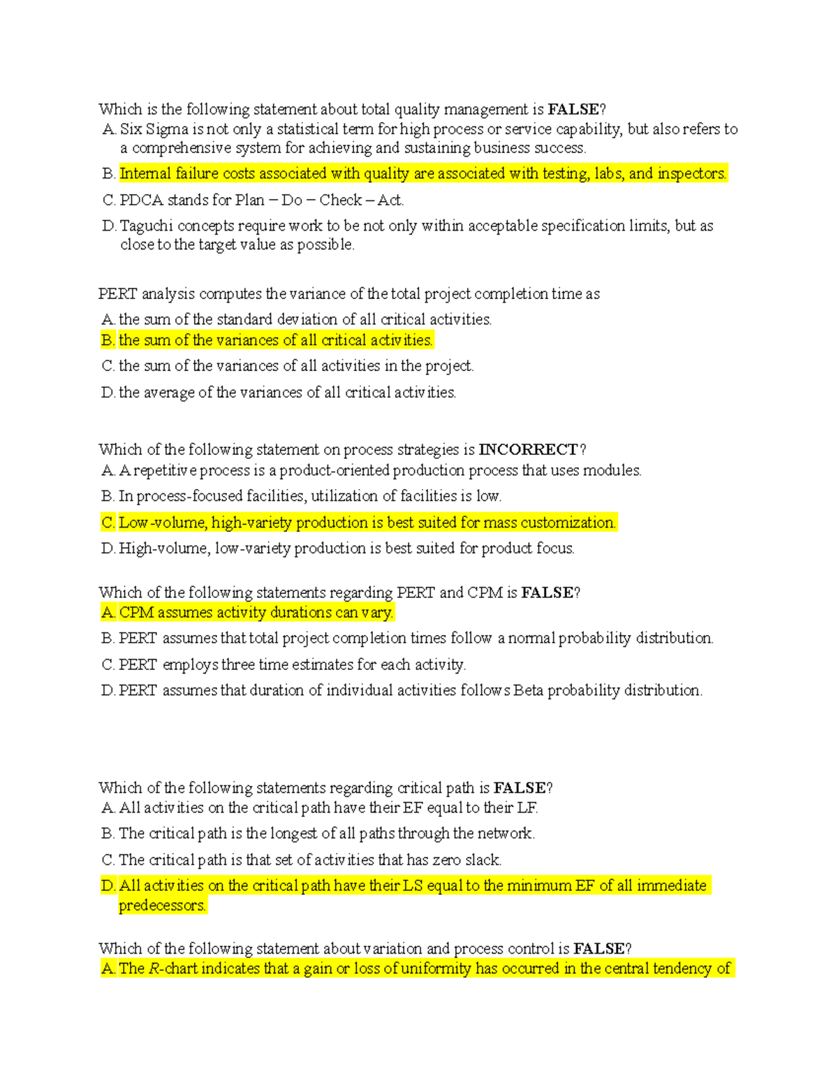 Exam 2- Practice Questions - Which is the following statement about ...
